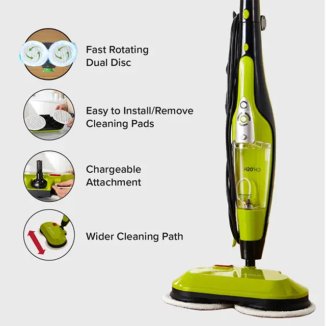 UK H2O HD 8 in 1 Dual Buff Steam Mop Hard Floor Steam Cleaner Thane
